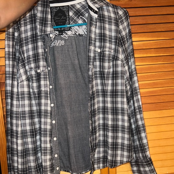 Guess | Tops | Plaid Guess Button Down Clasp Buttons | Poshmark